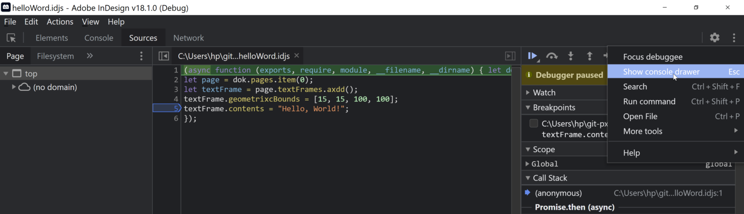 Das UXP Developer Tool | Automate InDesign with JavaScript